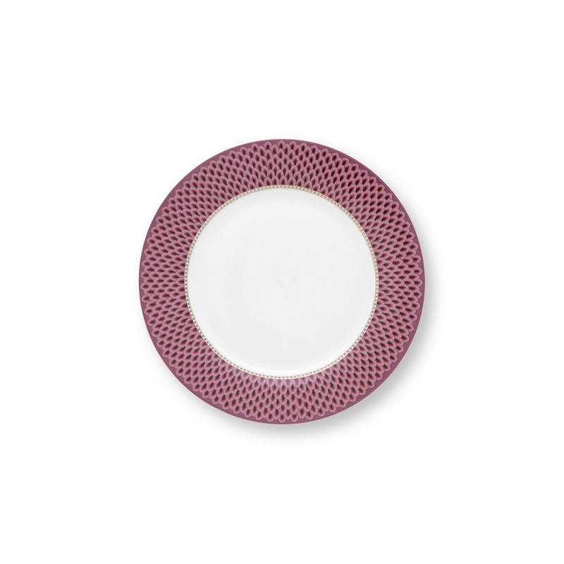 Assiette plate flower festival dark pink- 26,5 cm-Pip Studio